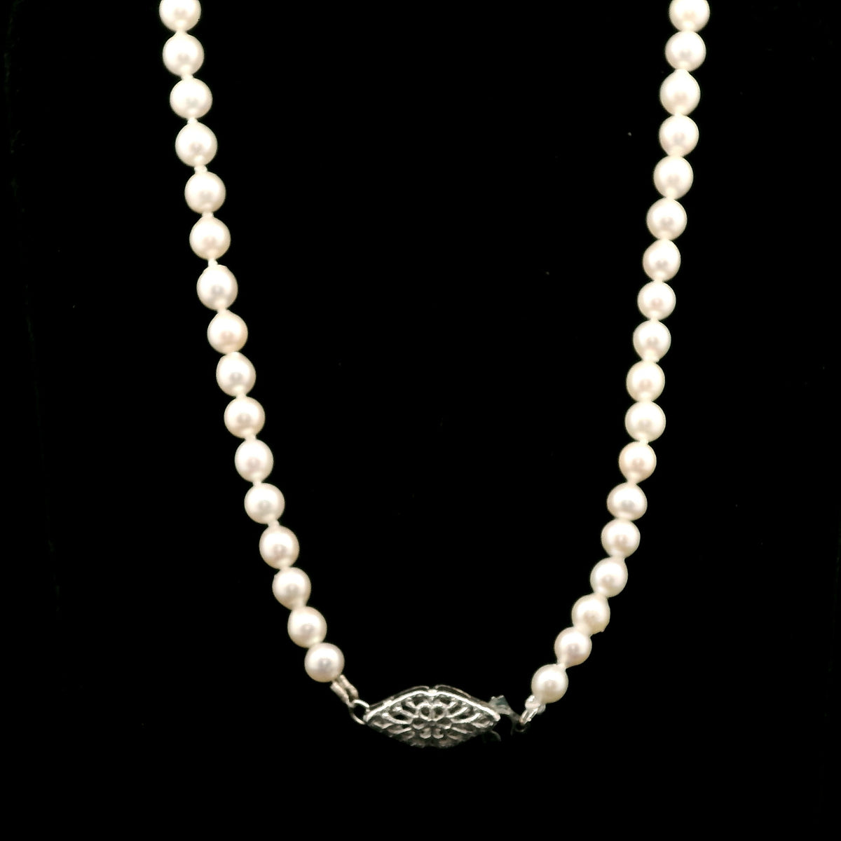 3.5-6.8mm Cultured Pearl Vintage Necklace White Gold - J43061– Gesner ...
